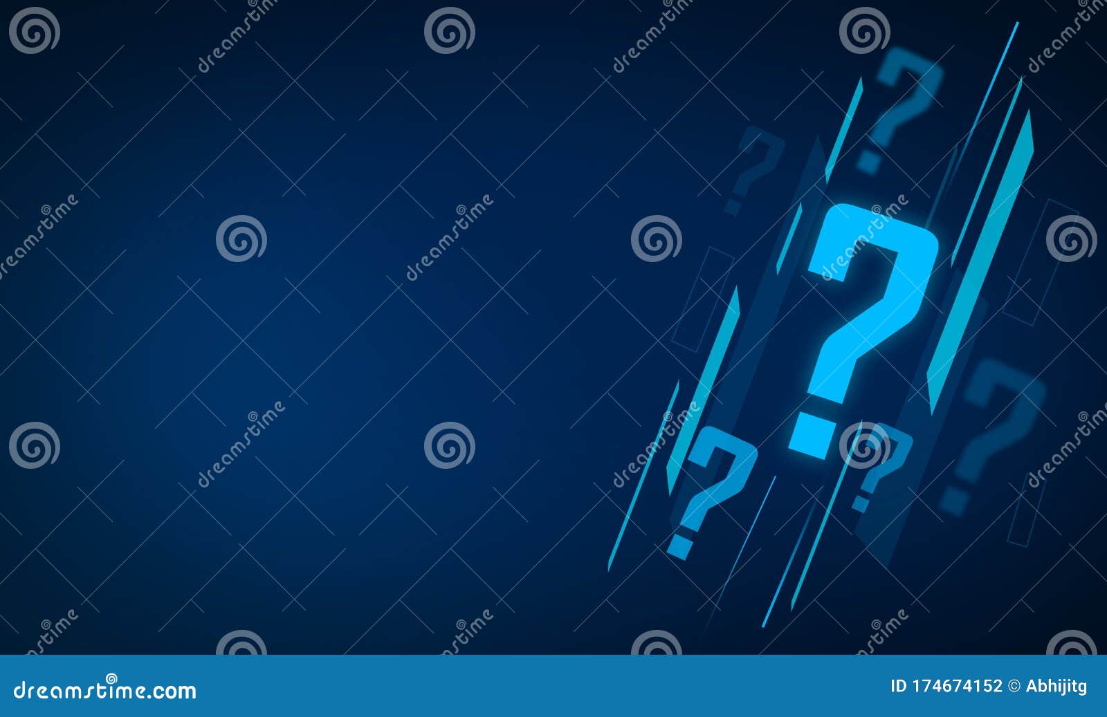 Question Mark Concept on Blue Background, Digital Motion Question Mark ...