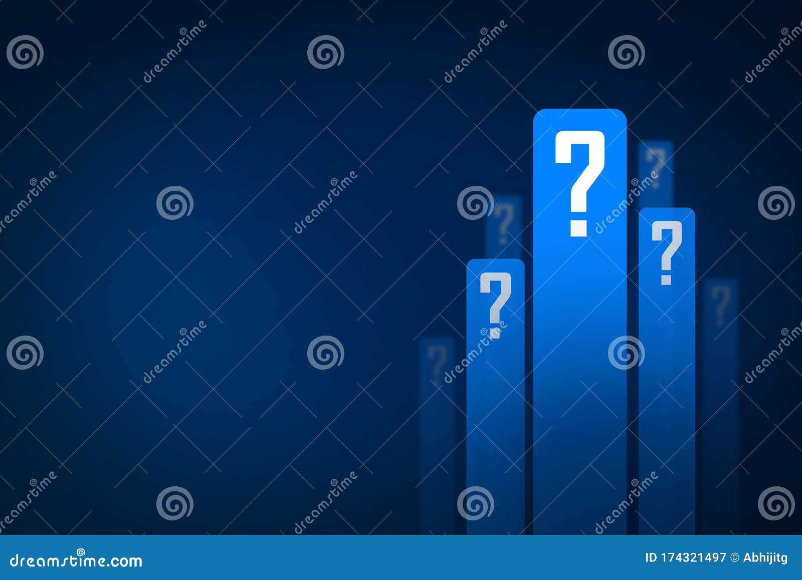 Question Mark Concept on Blue Background, Digital Pattern Question Mark ...