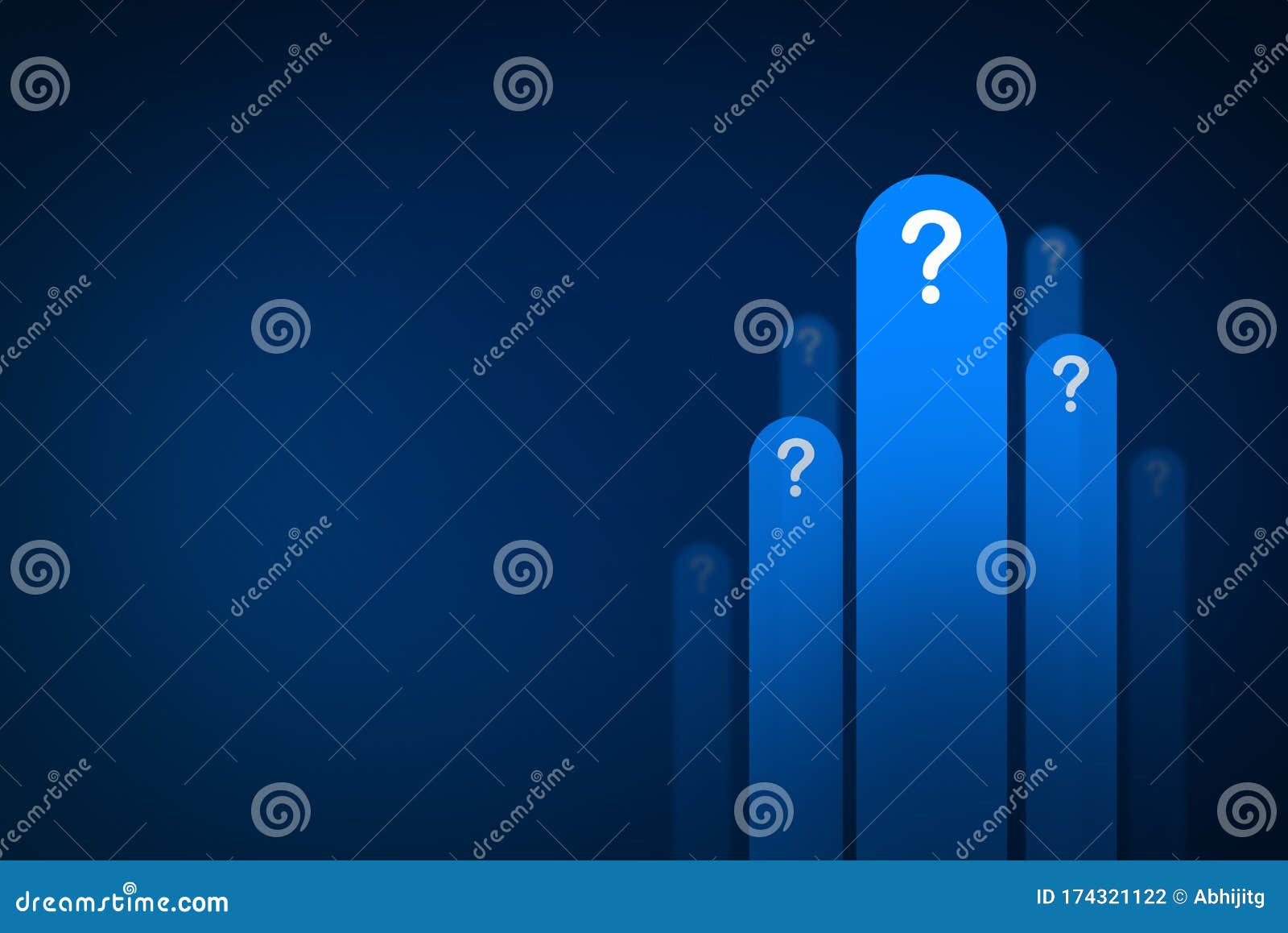 Question Mark Concept on Blue Background, Digital Pattern Question Mark ...
