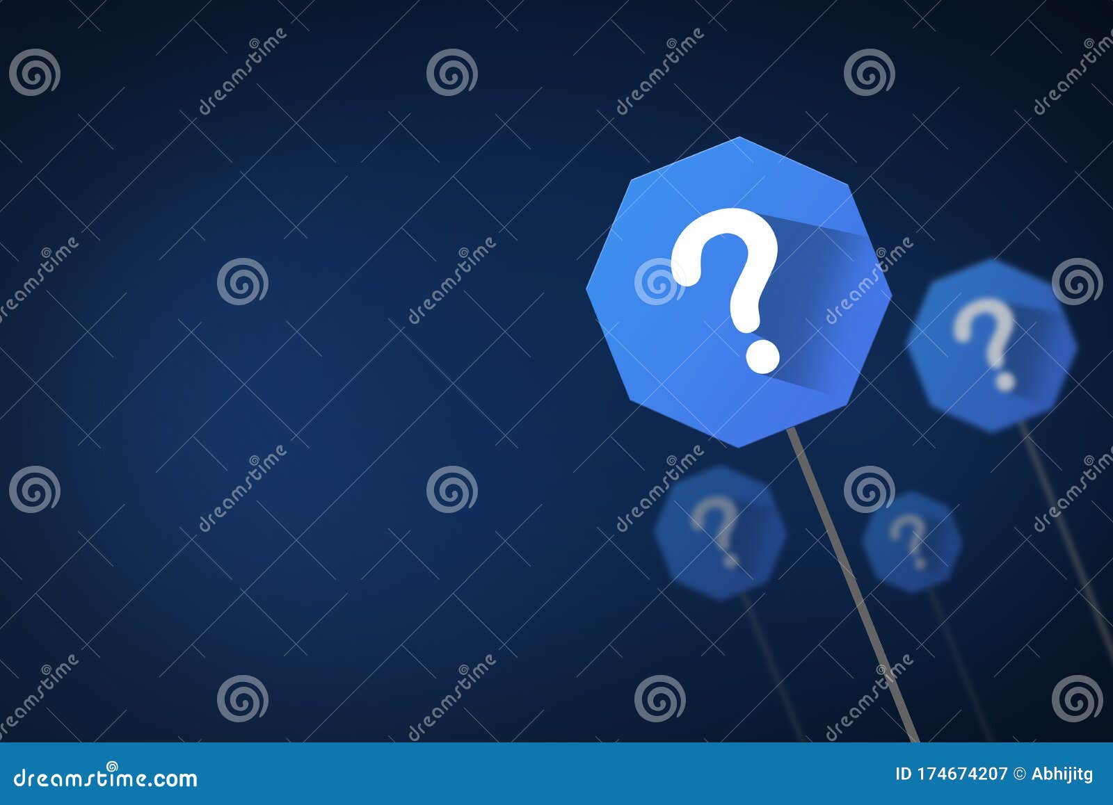 Question Mark Concept on Blue Background, Digital Question Mark ...