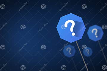Question Mark Concept on Blue Background, Digital Question Mark ...