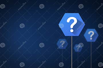 Question Mark Concept on Blue Background, Digital Question Mark ...