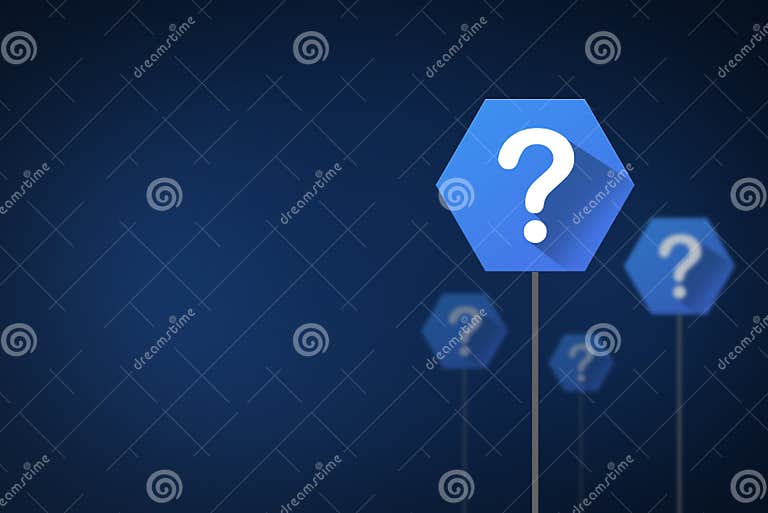 Question Mark Concept on Blue Background, Digital Question Mark ...