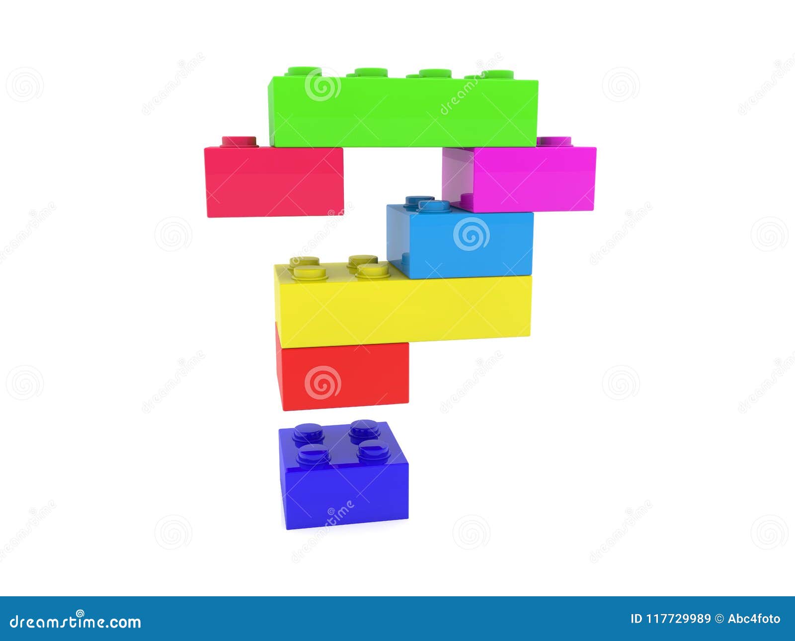 Question Mark Concept Build from Toy Bricks Stock Illustration ...