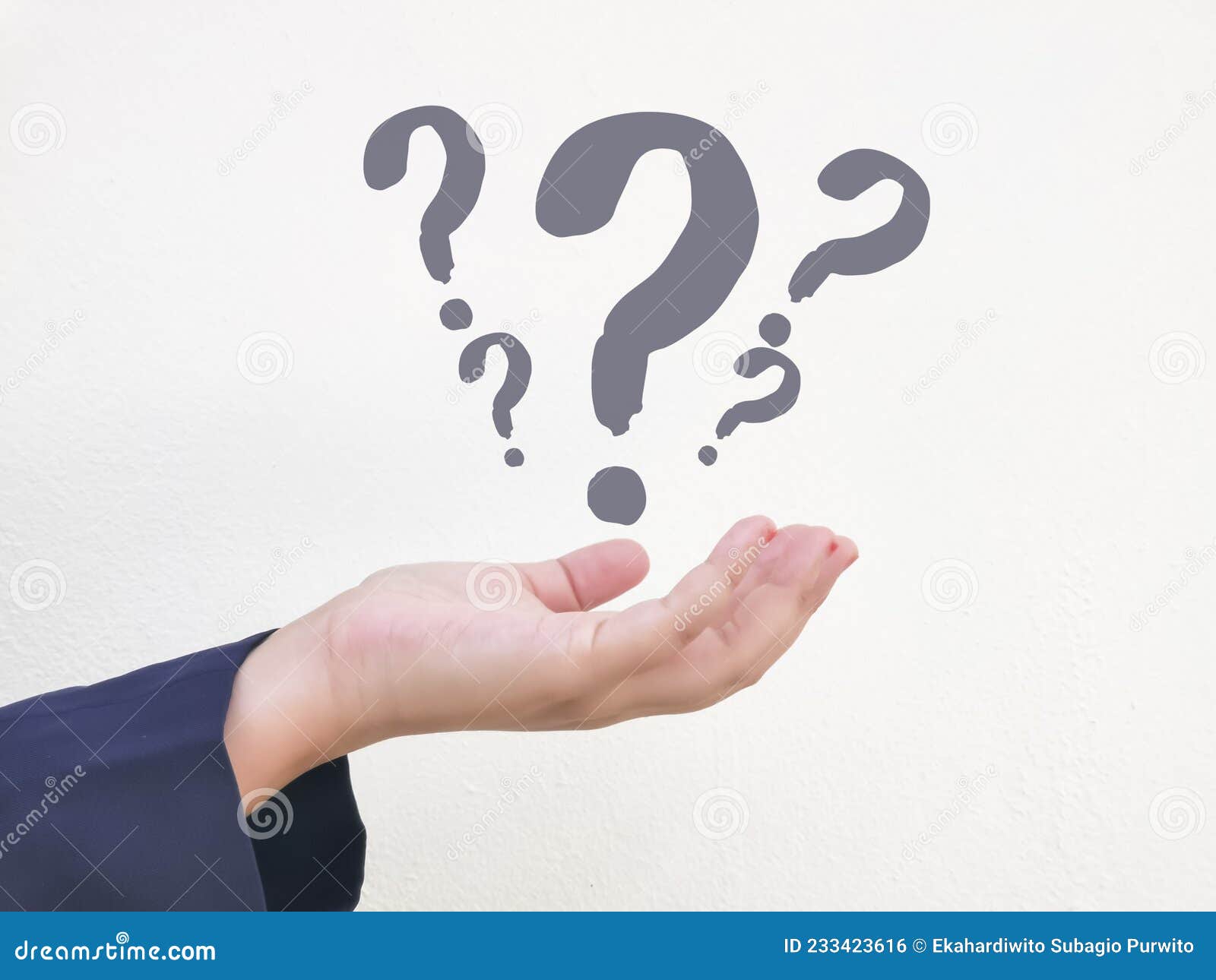 Question Mark Concept. Hand with Question Mark Symbols Stock Photo ...