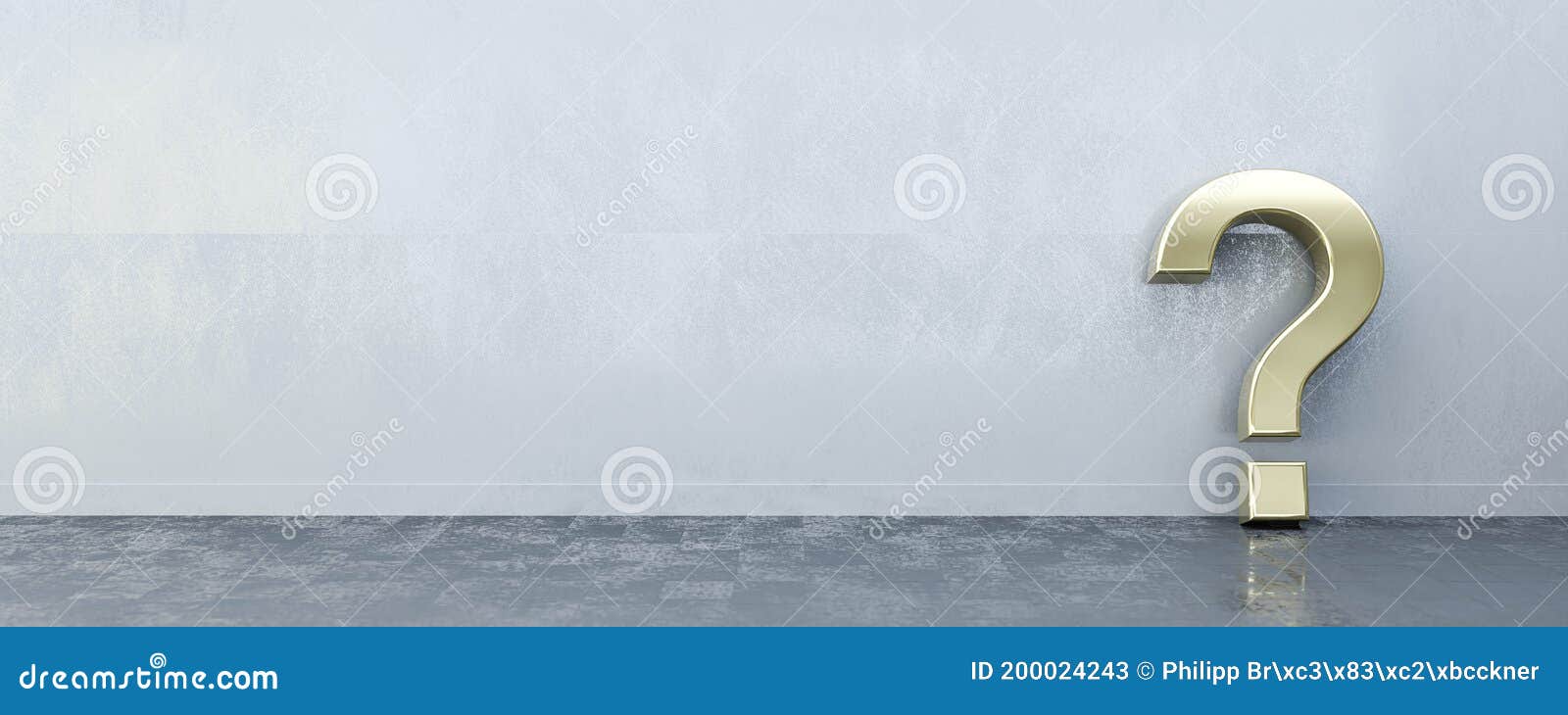 Question Mark on a Concrete Floor and White Wall Background 3d Render ...