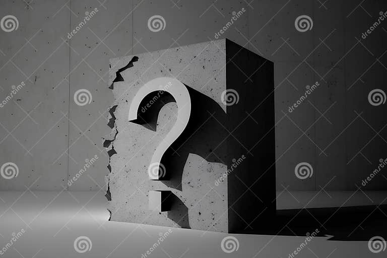 Question Mark on Concrete Wall Background, 3d Render, Square Image ...
