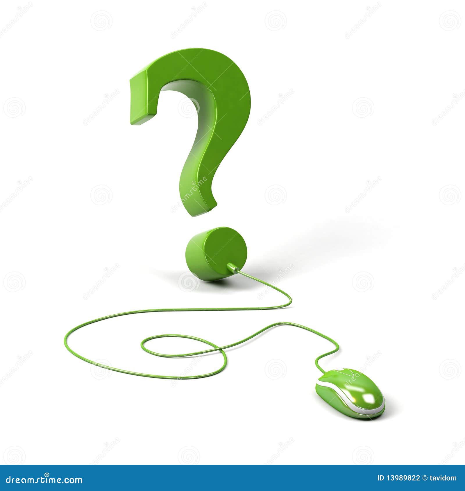 Question Mark Connected To a Computer Mouse. Stock Illustration ...