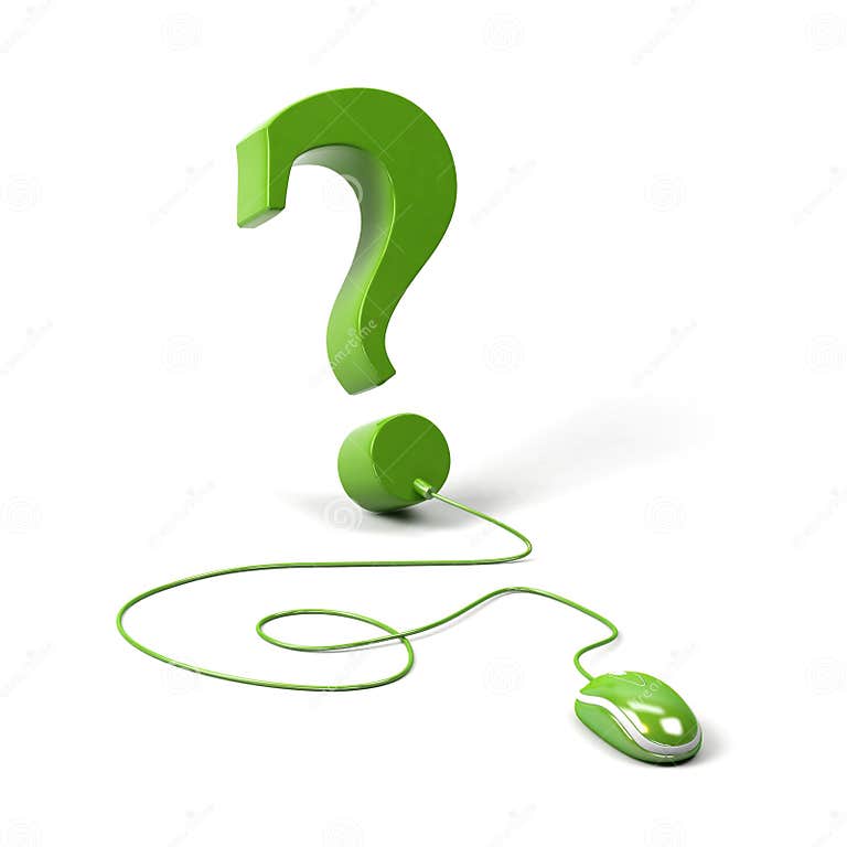 Question Mark Connected To a Computer Mouse. Stock Illustration ...