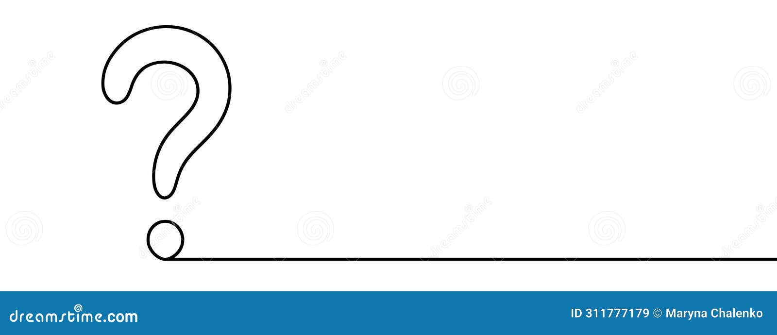 Question Mark Continuous Line One Line Drawing Isolated Vector ...