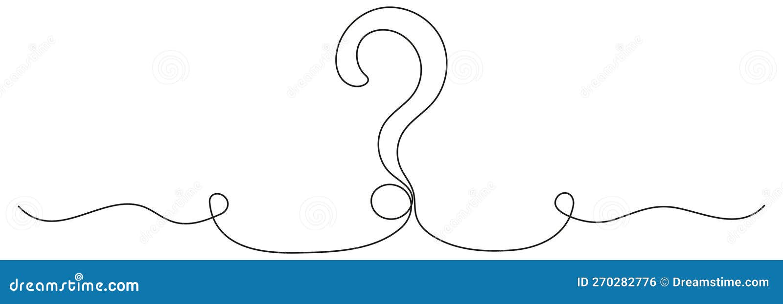 Question Mark Continuous One Line Drawing. Stock Vector - Illustration ...
