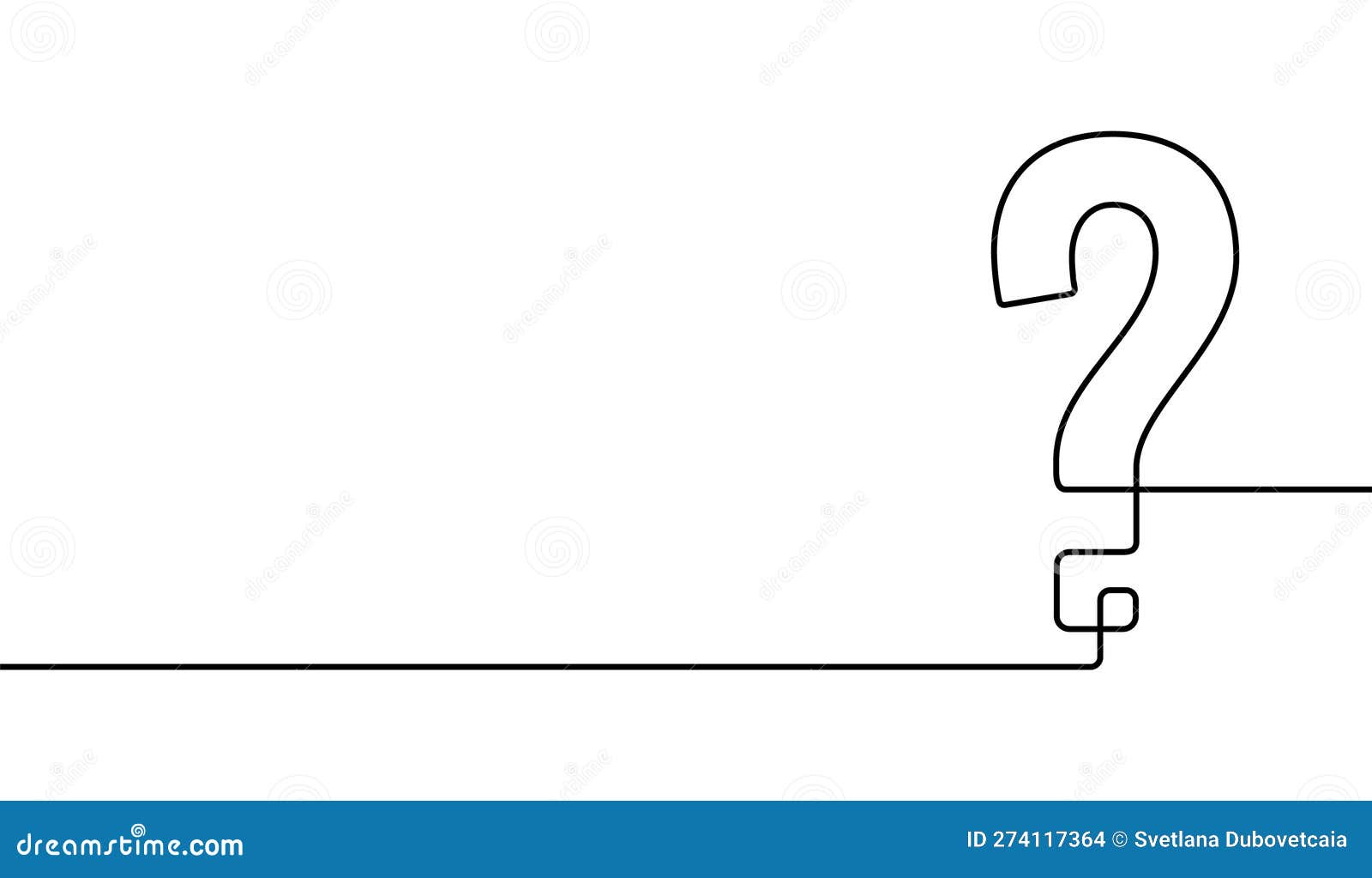 Question Mark Continuous One Line. Hand Drawn Black Quastion Mark ...