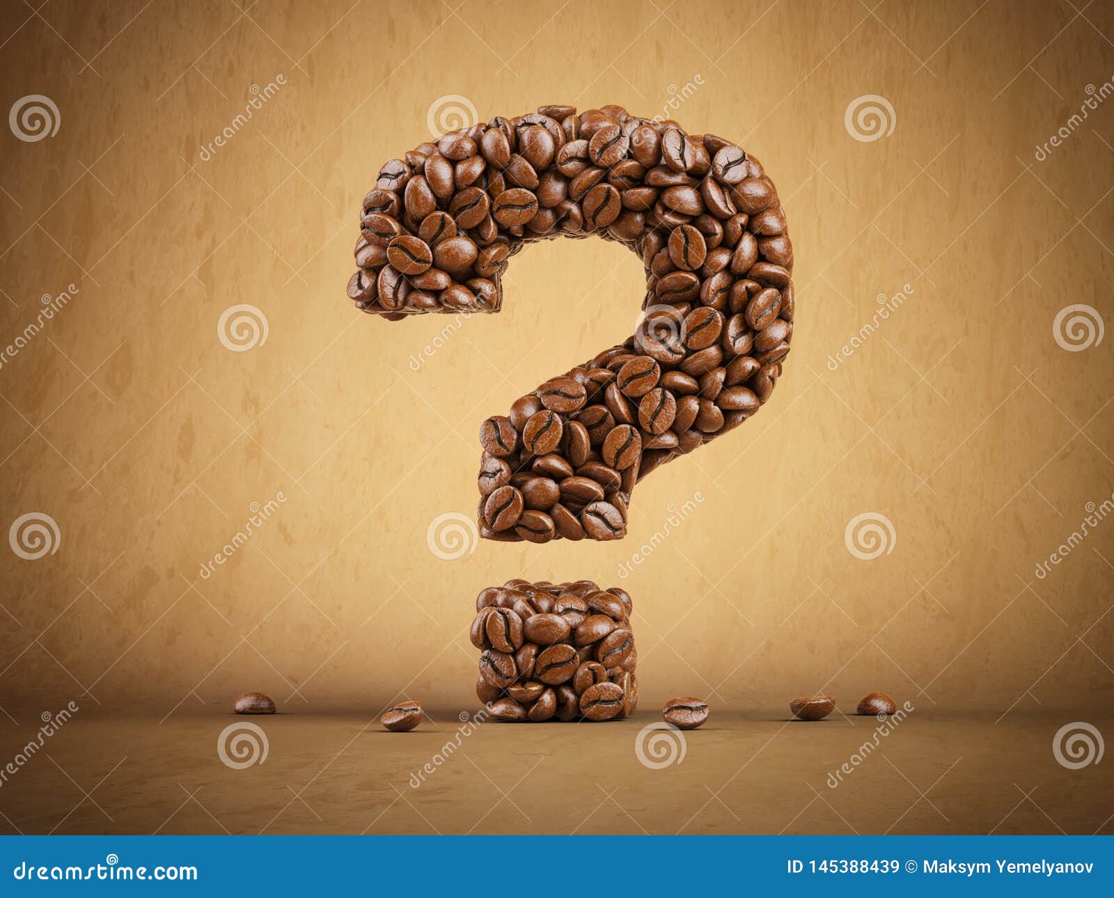 Question Mark Created from Coffee Beans Stock Illustration ...