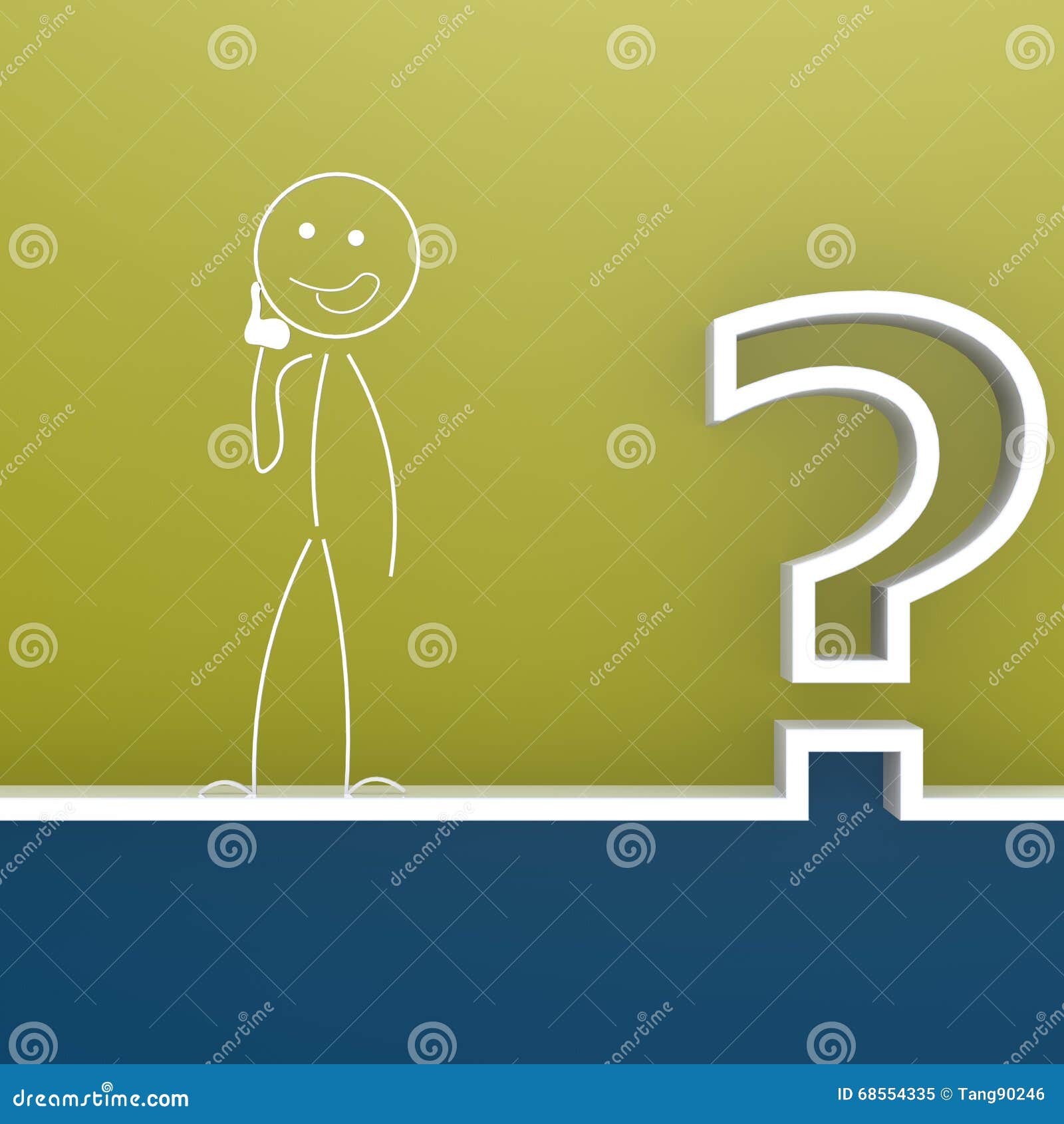 Question Mark with Curious Puppet Stock Illustration - Illustration of ...