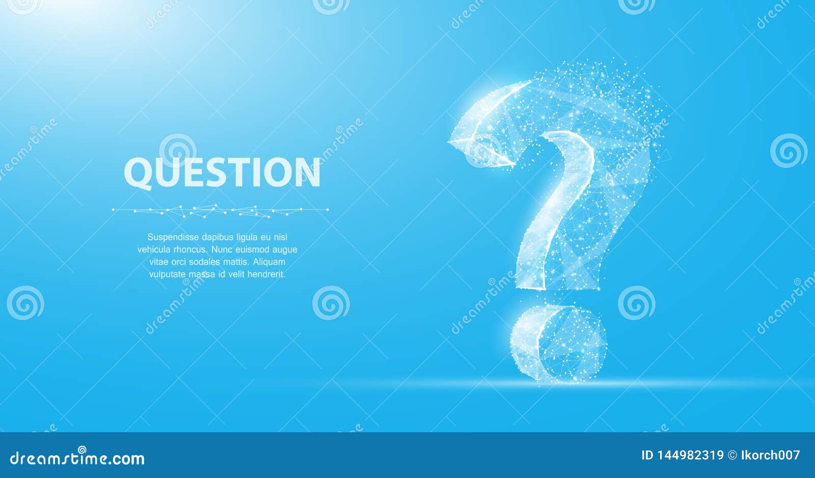 Question Mark. 3d Abstract Vector Isolated on Blue with Dots and Stars ...