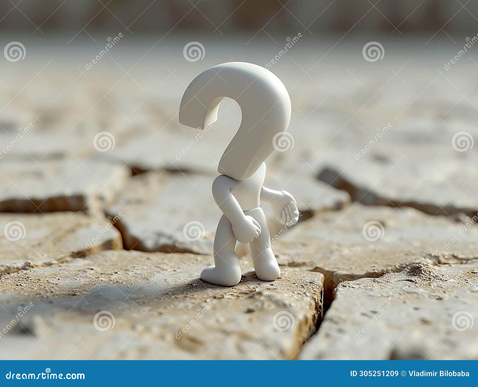 Question Mark 3D Illustration Stock Illustration - Illustration of sign ...