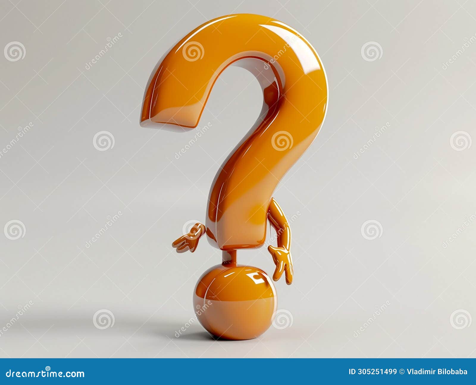 Question Mark 3D Illustration Stock Illustration - Illustration of ...