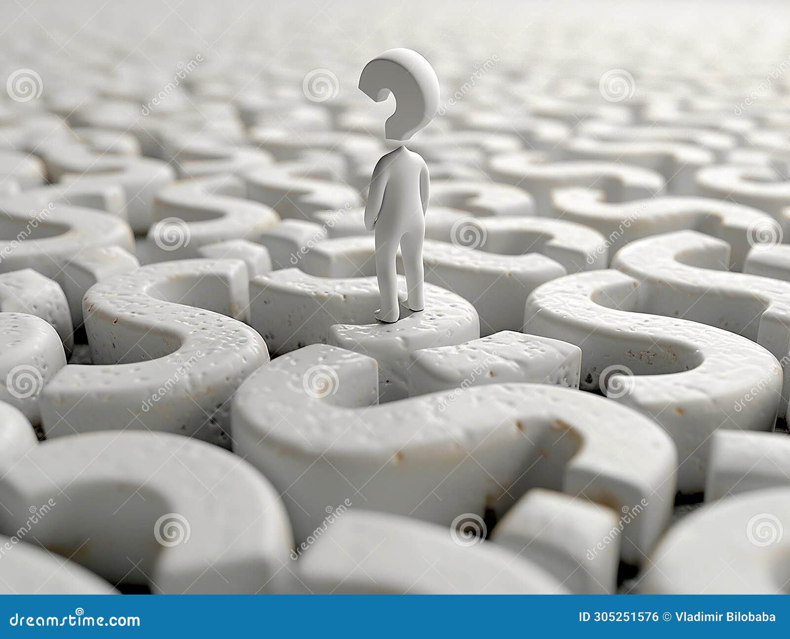 Question Mark 3D Illustration Stock Illustration - Illustration of ...