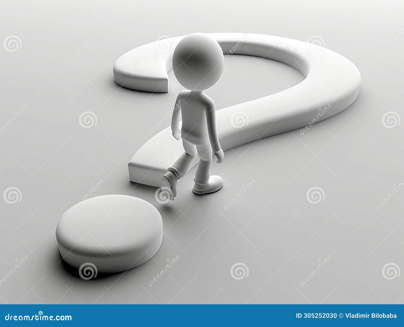 Question Mark 3D Illustration Stock Illustration - Illustration of ...