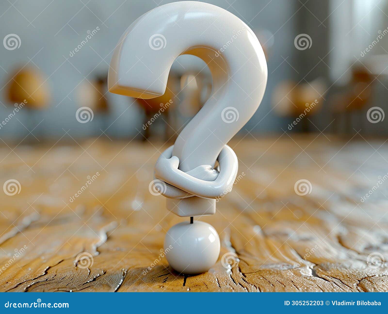 Question Mark 3D Illustration Stock Illustration - Illustration of mark ...