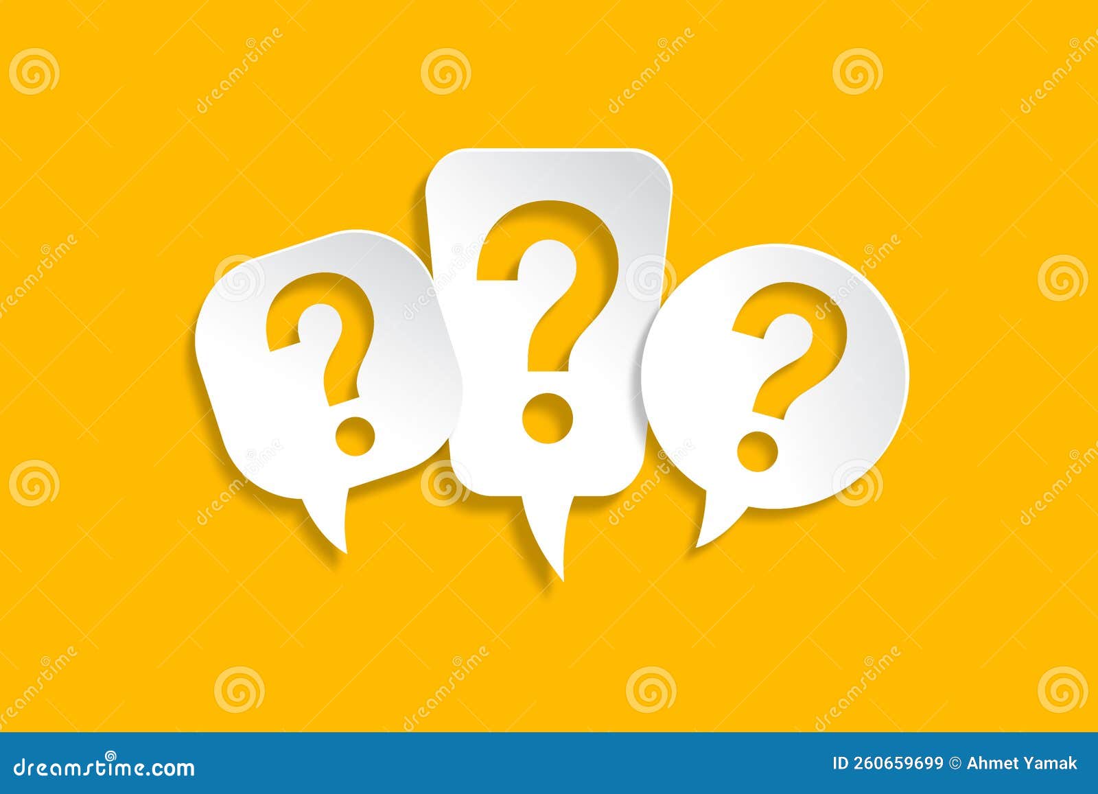 Question Mark Design with Speech Bubbles on Yellow Background Stock ...