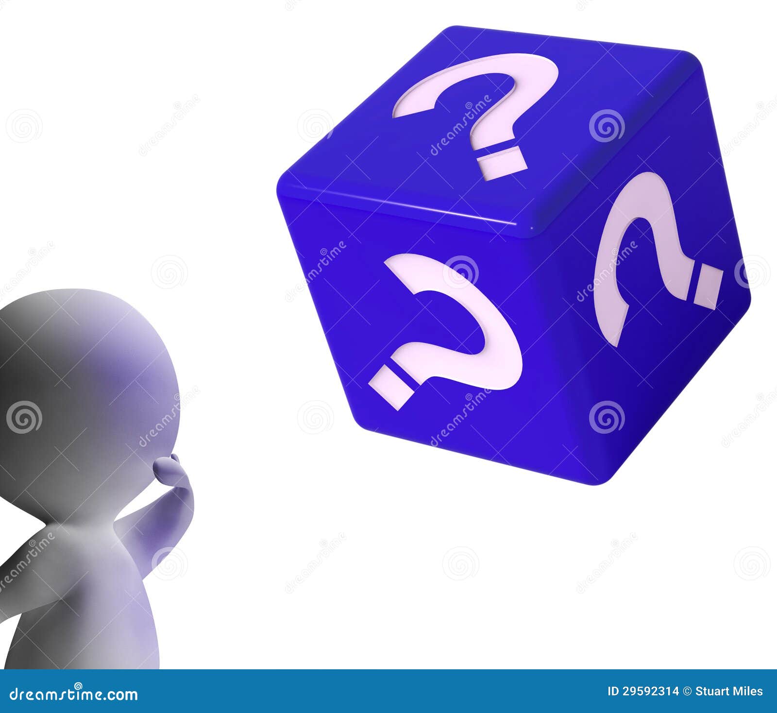 Question Mark Dice Shows Symbol for Information Stock Illustration ...