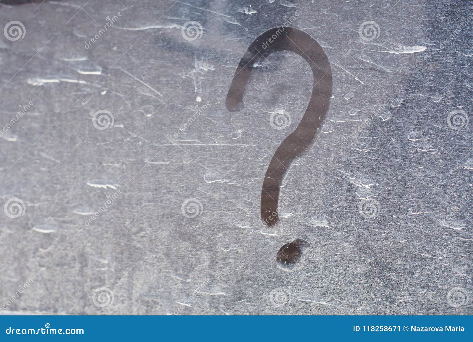 Question Mark on the Dusty Surface Stock Image - Image of abandoned ...