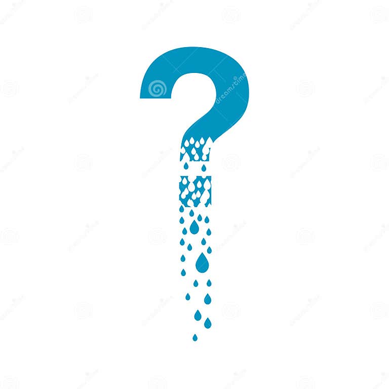 The Question Mark Dissolves into Droplets. Drops of Liquid Fall Out As ...