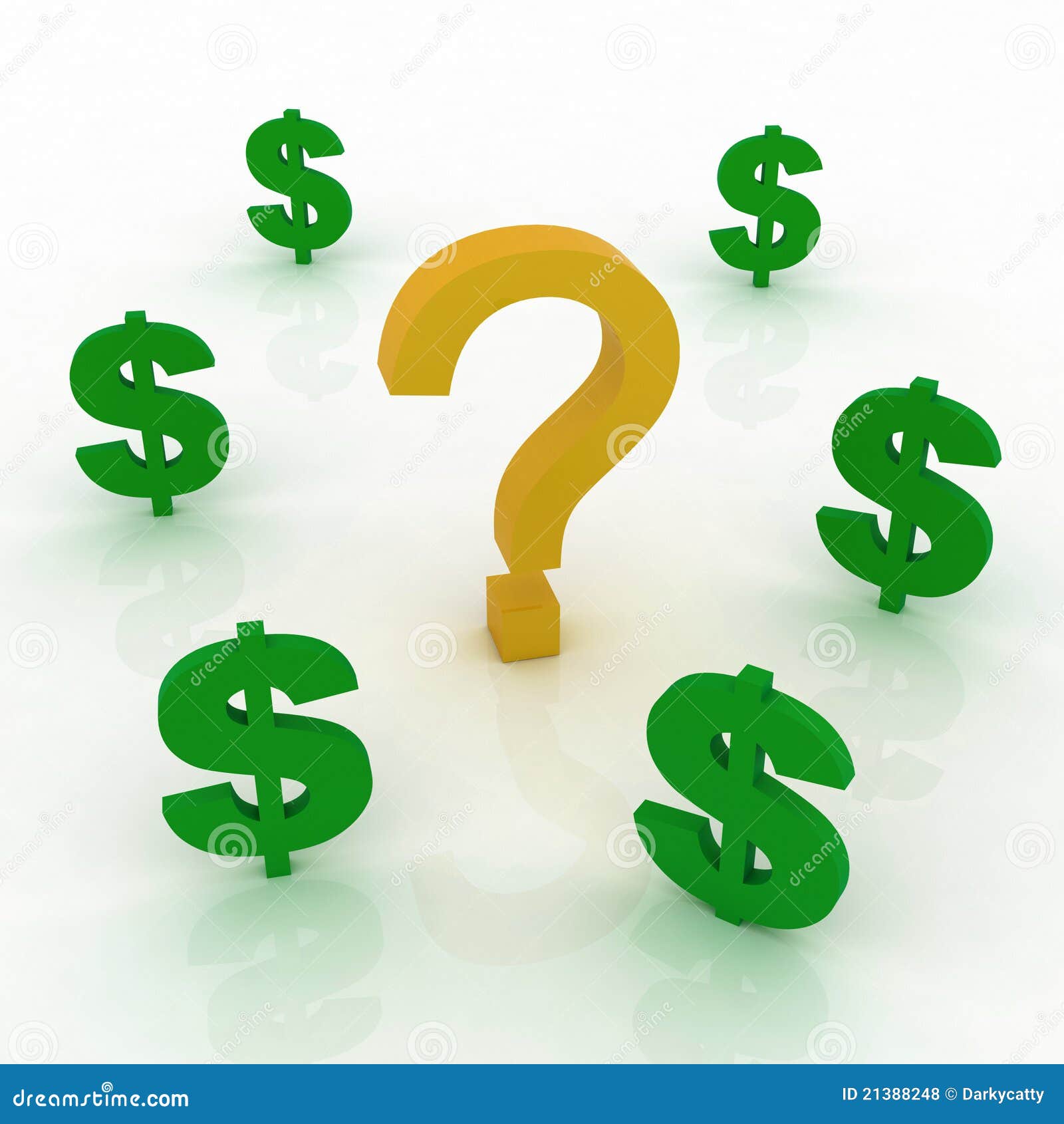 Question Mark and Dollar Signs Stock Illustration - Illustration of ...