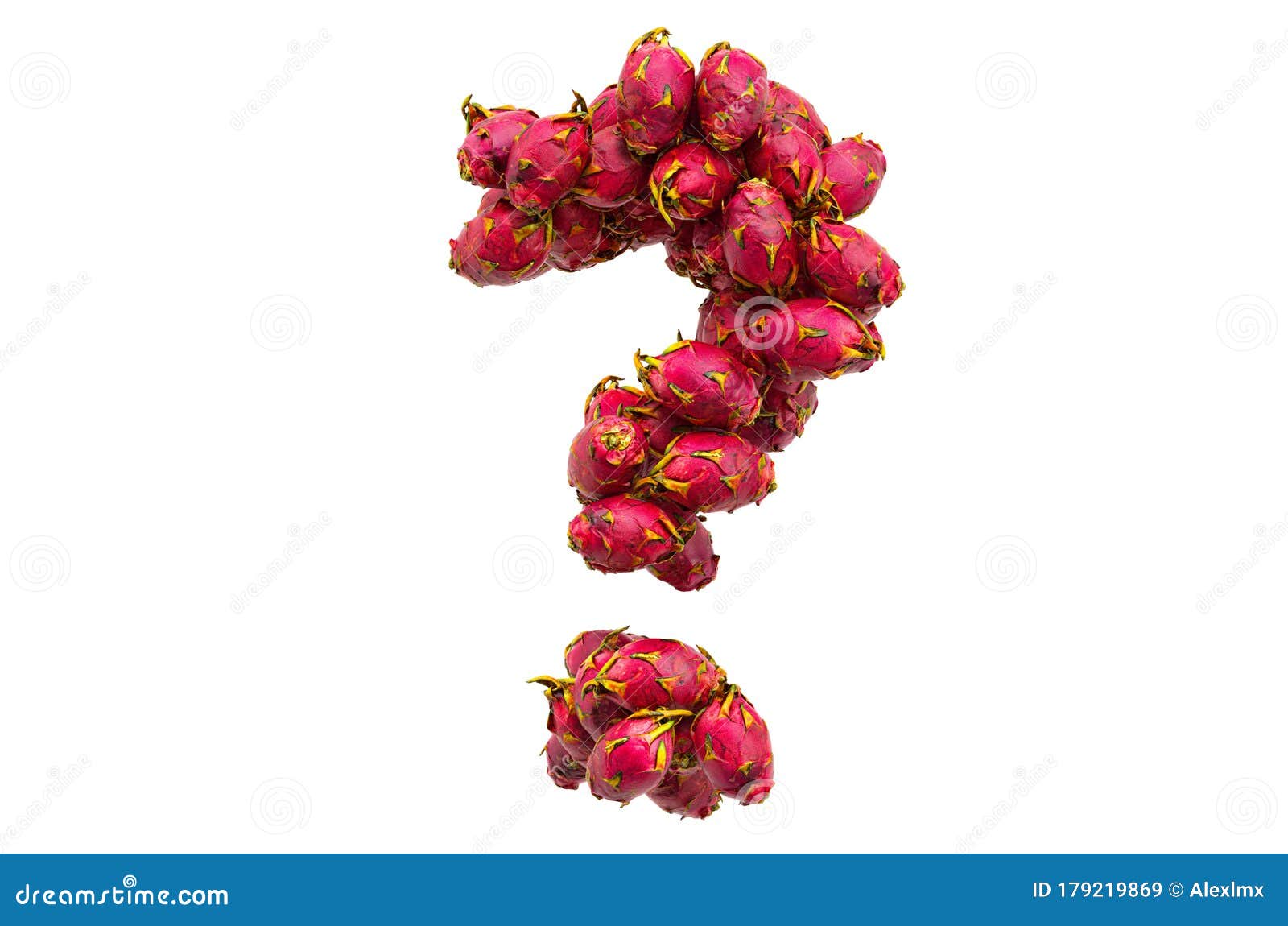 Question Mark from Dragon Fruits. 3D Rendering Stock Illustration ...