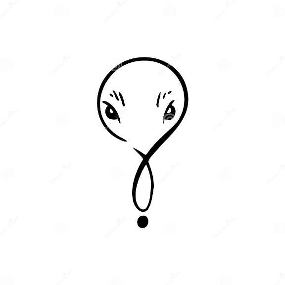 Question Mark Drawing, Bird Vector Illustration Hand Drawn Stock Vector ...