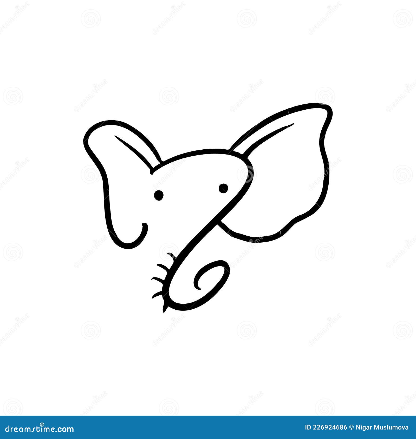 Question Mark Drawing, Elephant, Animal Vector Illustration Hand Drawn ...