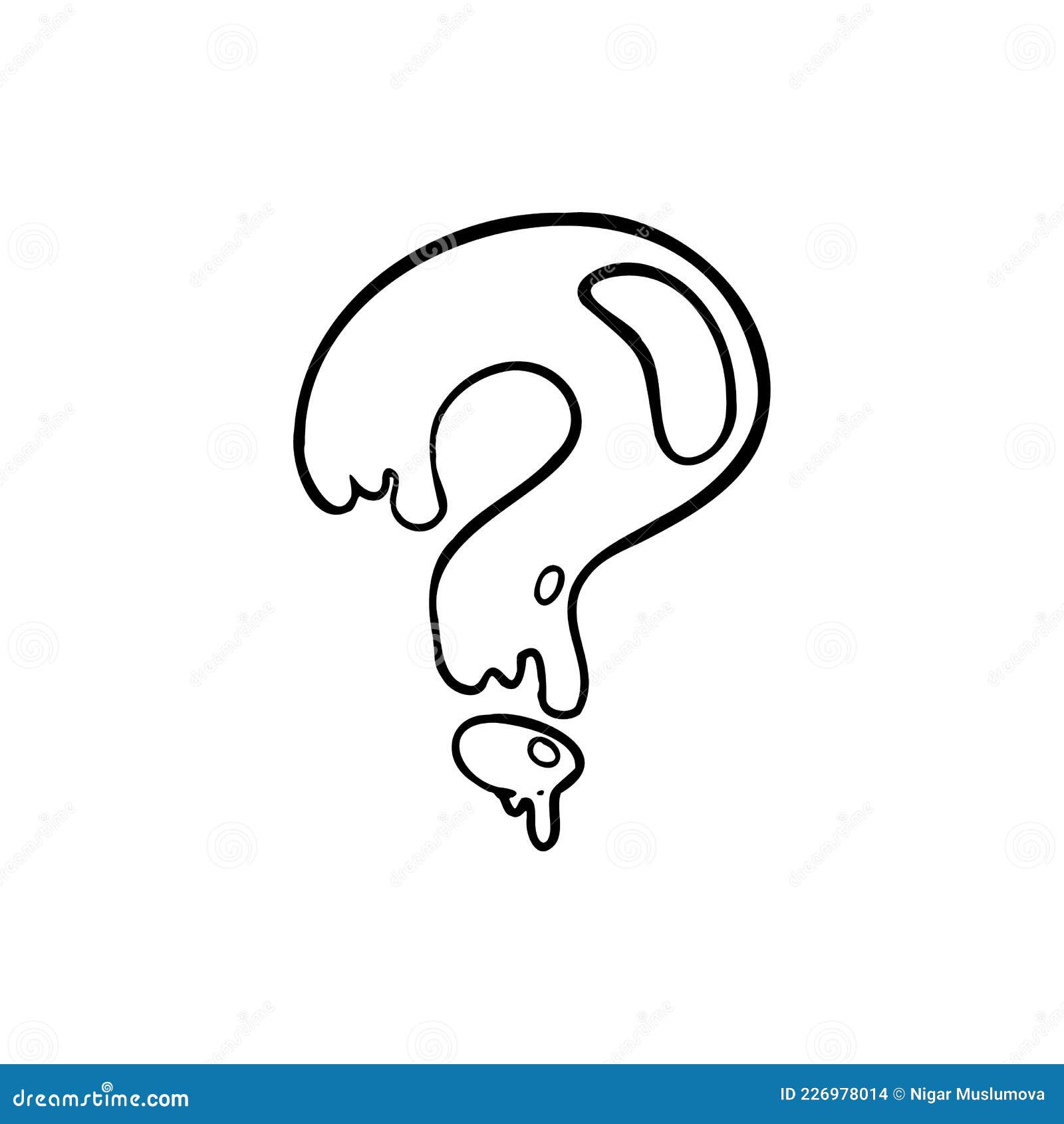 Question Mark Drawing, Paint Vector Illustration Hand Drawn Stock ...