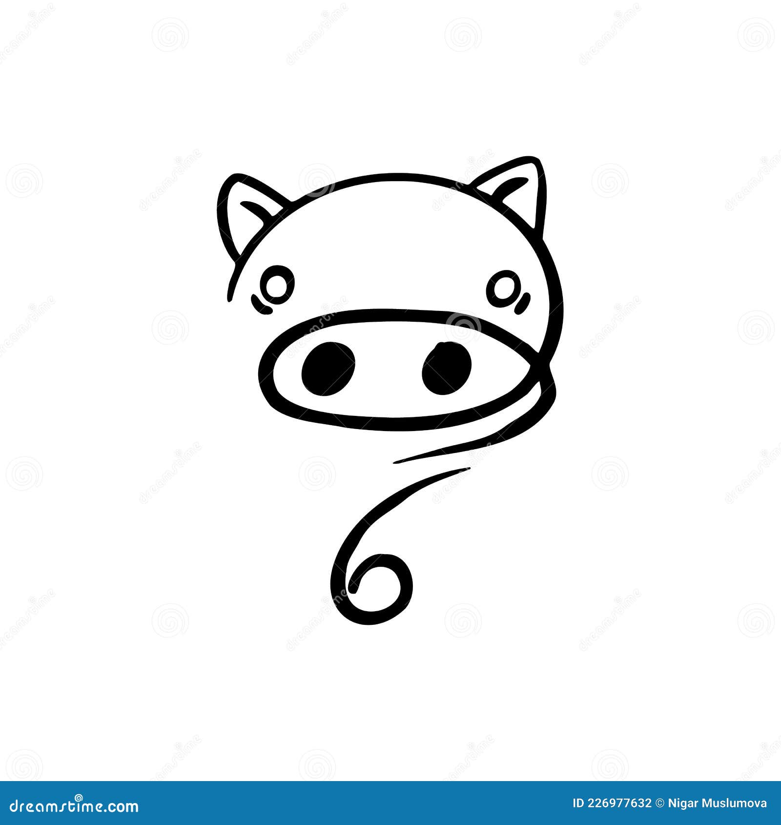 Question Mark Drawing, Pig, Animal Vector Illustration Hand Drawn Stock ...