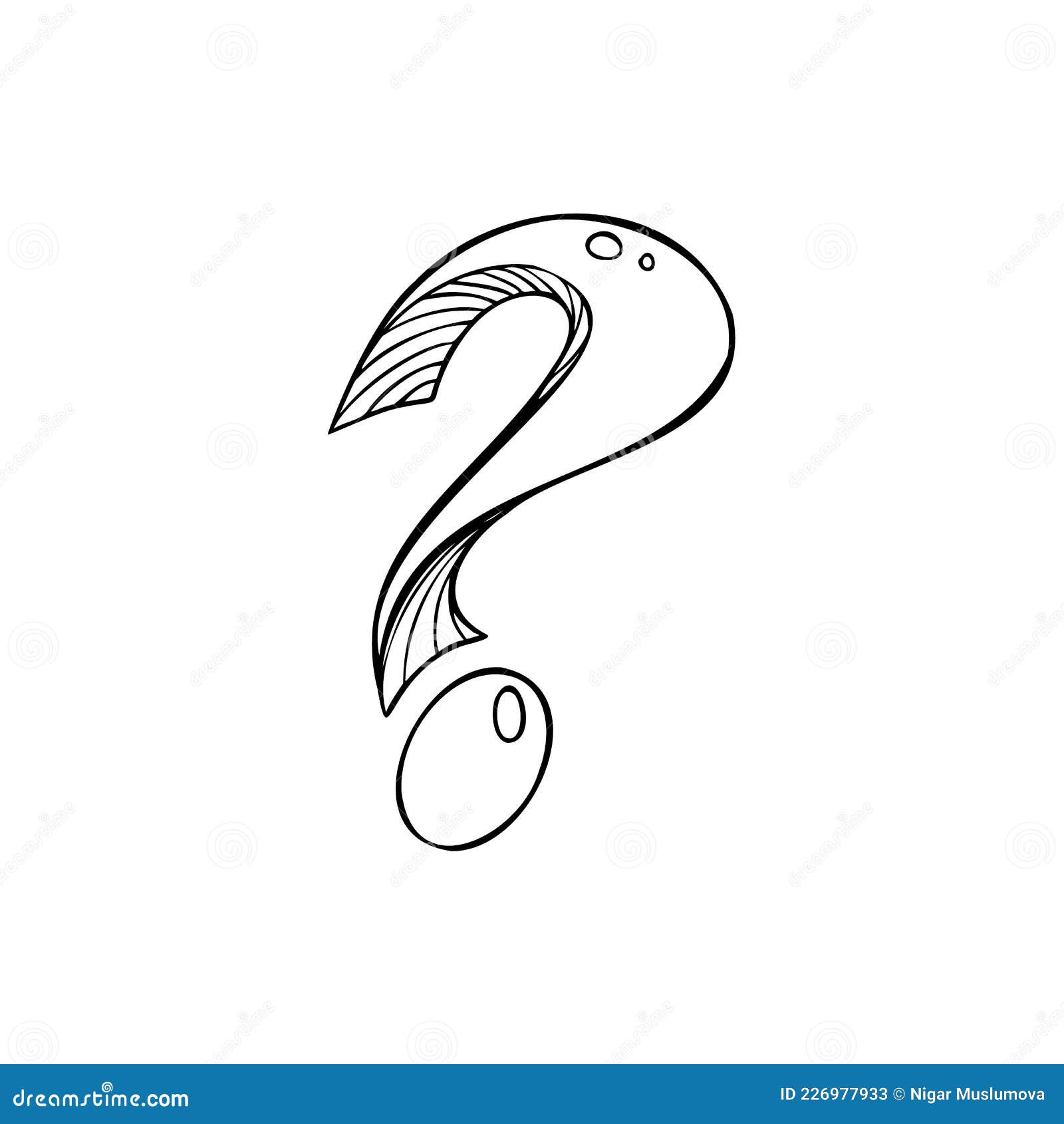 Question Mark Drawing, Snake Vector Illustration Hand Drawn ...