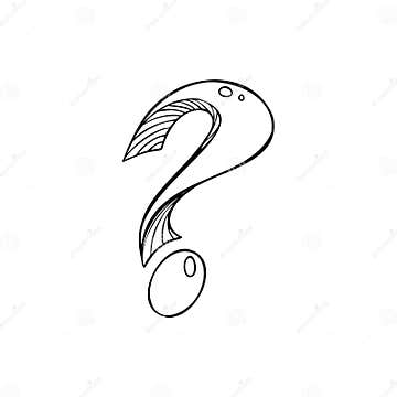 Question Mark Drawing, Snake Vector Illustration Hand Drawn Stock ...