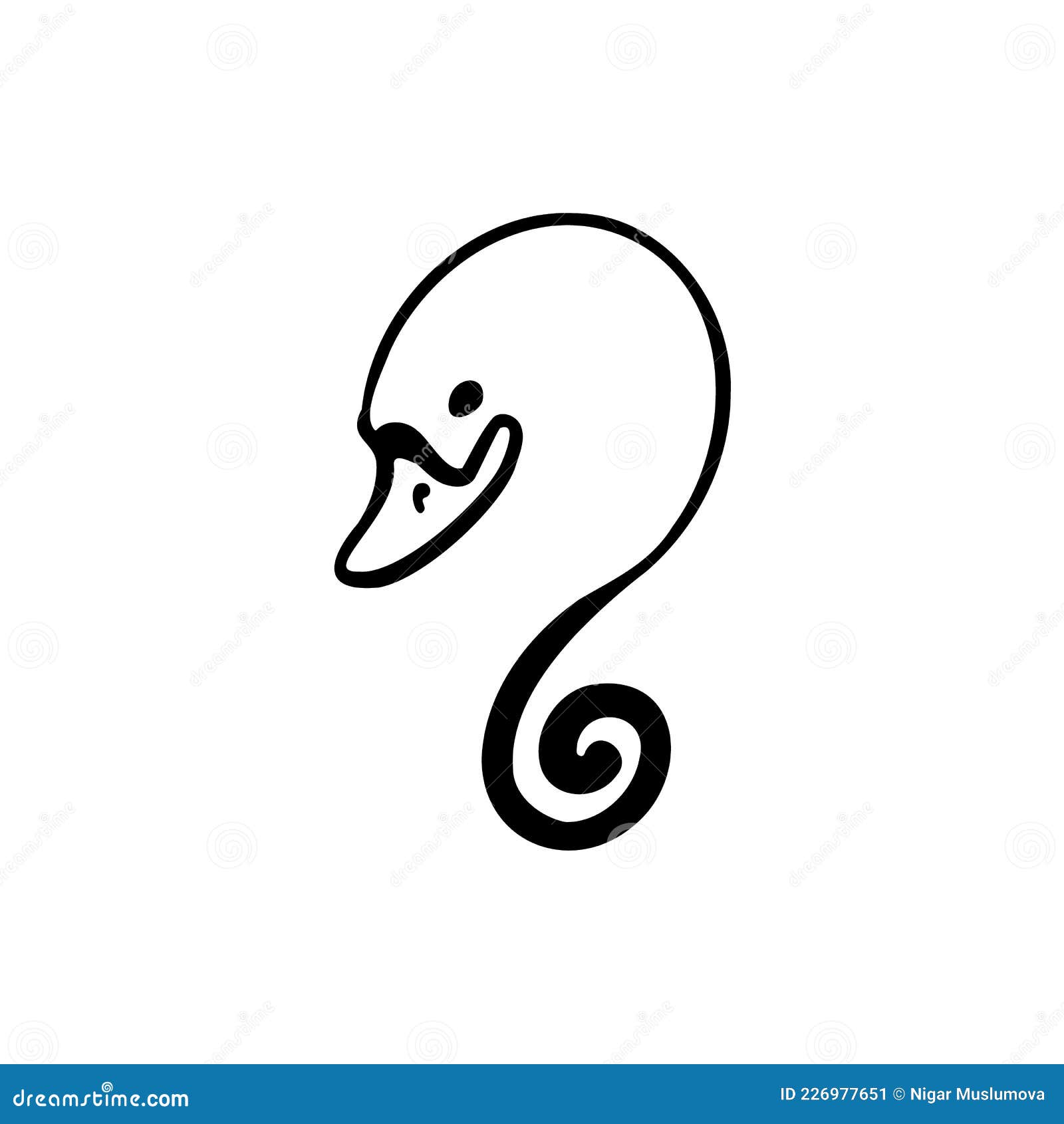 Question Mark Drawing, Swan, Bird Vector Illustration Hand Drawn Stock ...