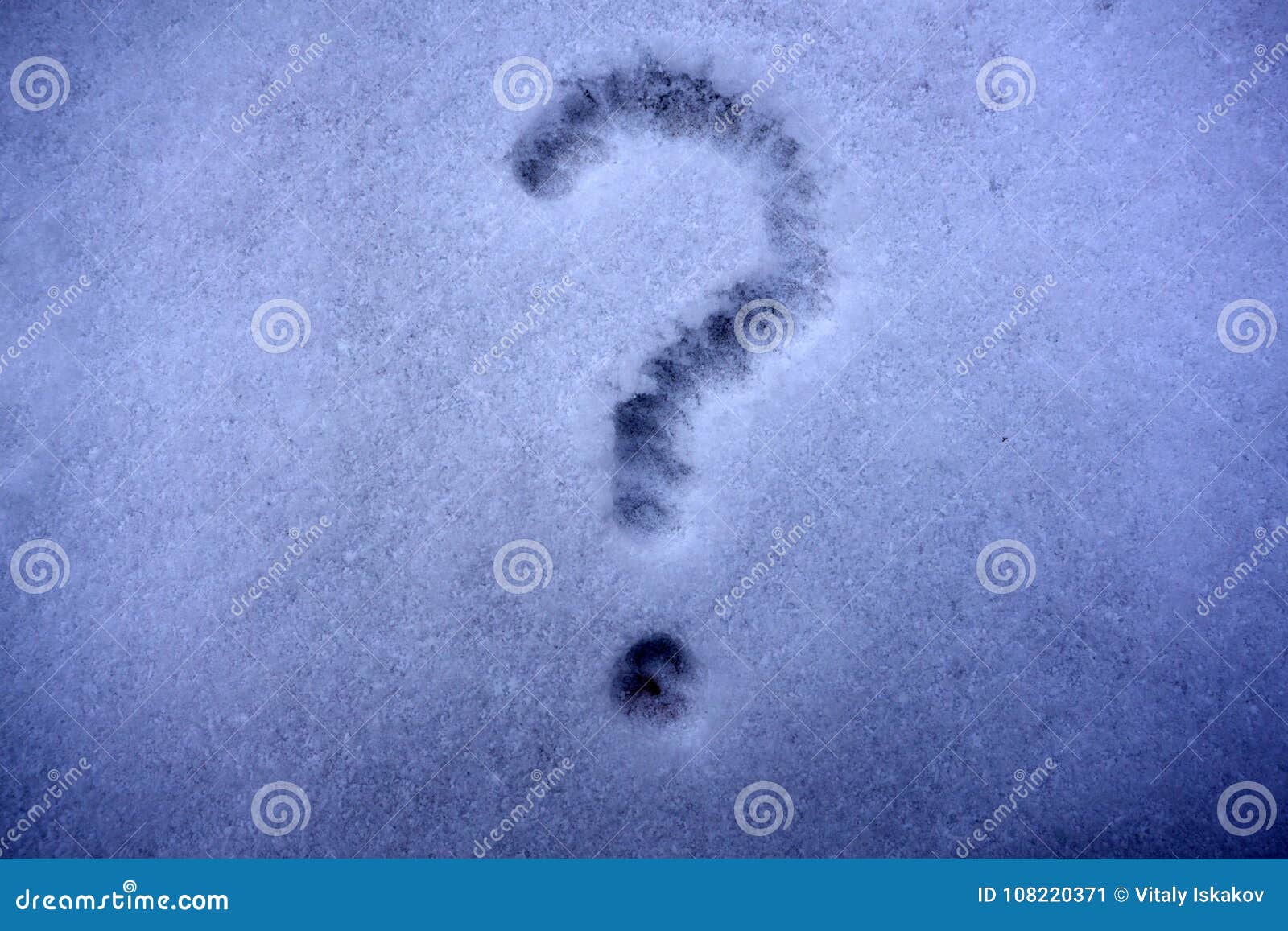 Question Mark Drawn in the Fresh Snow . Stock Image - Image of ...