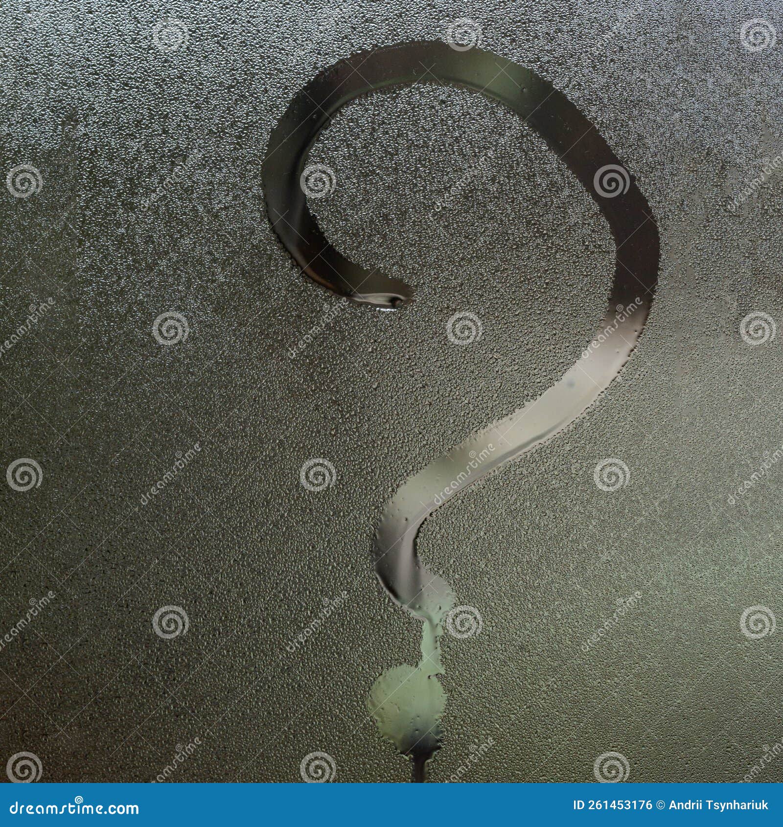 A Question Mark is Drawn on Glass with Condensation, the Effect of ...