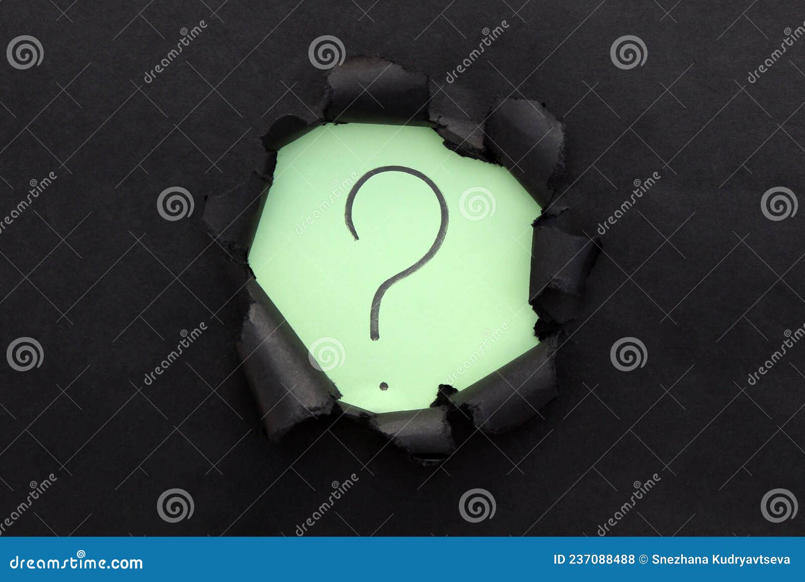 A Question Mark is Drawn in the Middle of the Torn Paper. Stock Photo ...