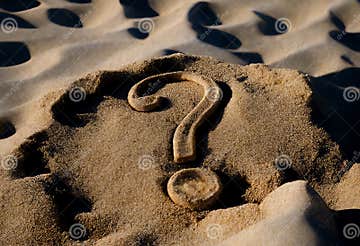 A Question Mark Drawn in the Sand at the Beach Stock Illustration ...