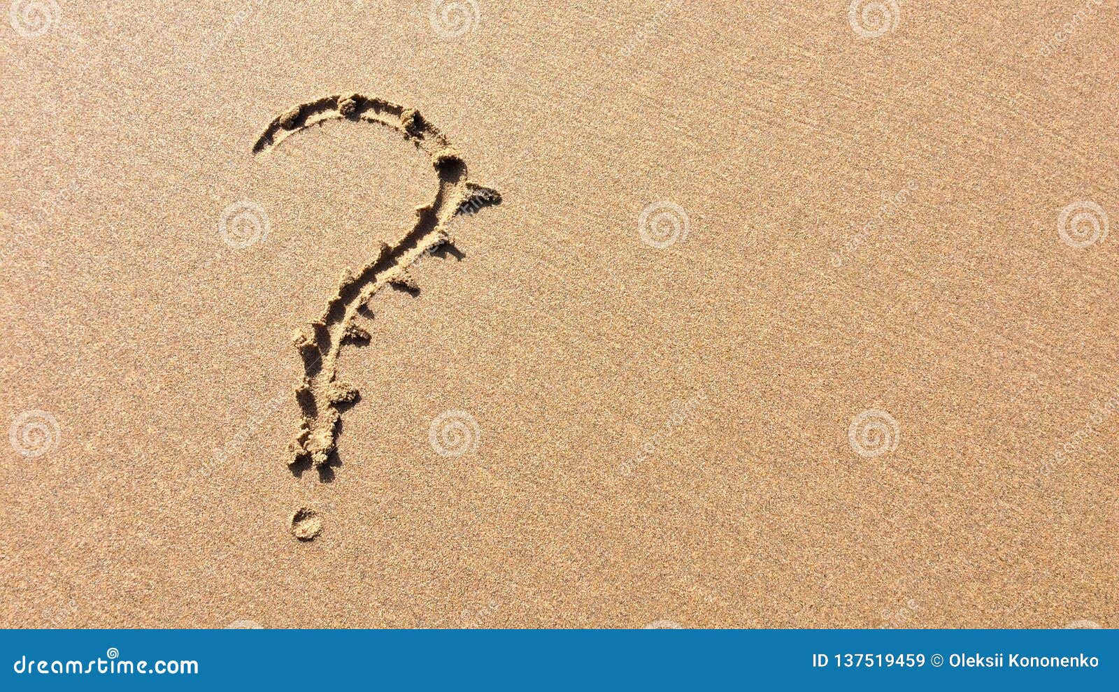 Question Mark Drawn In The Sand, Symbol Of Mystery And Riddles Royalty ...