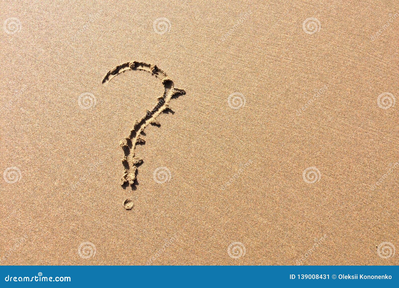 Question Mark Drawn in the Sand, Symbol of Mystery and Riddles Stock ...