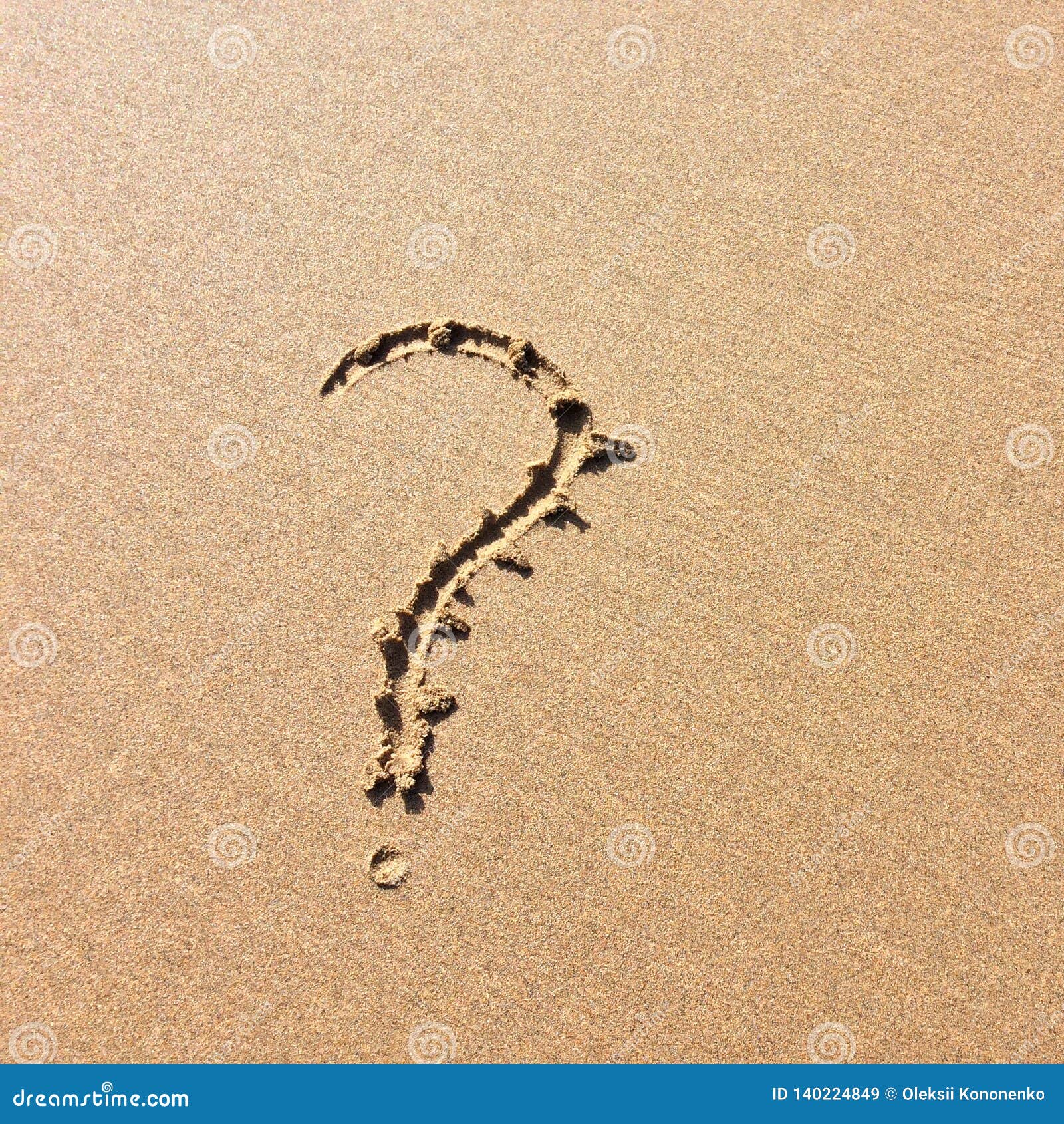 Question Mark Drawn In The Sand, Symbol Of Mystery And Riddles Stock ...