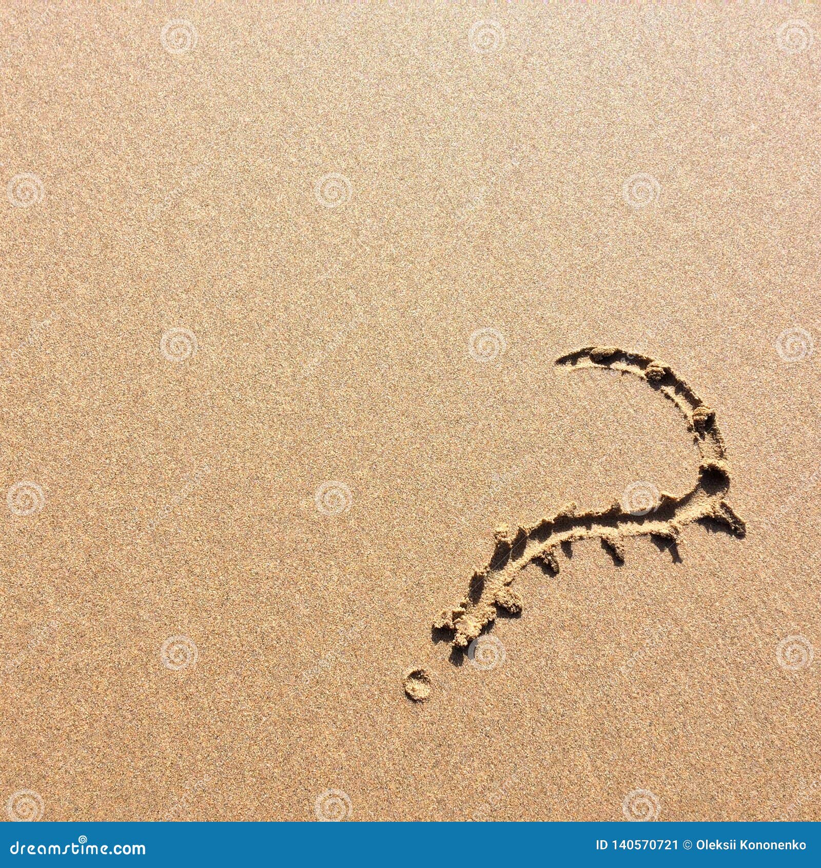 Question Mark Drawn in the Sand, a Symbol of Mystery and Riddles Stock ...