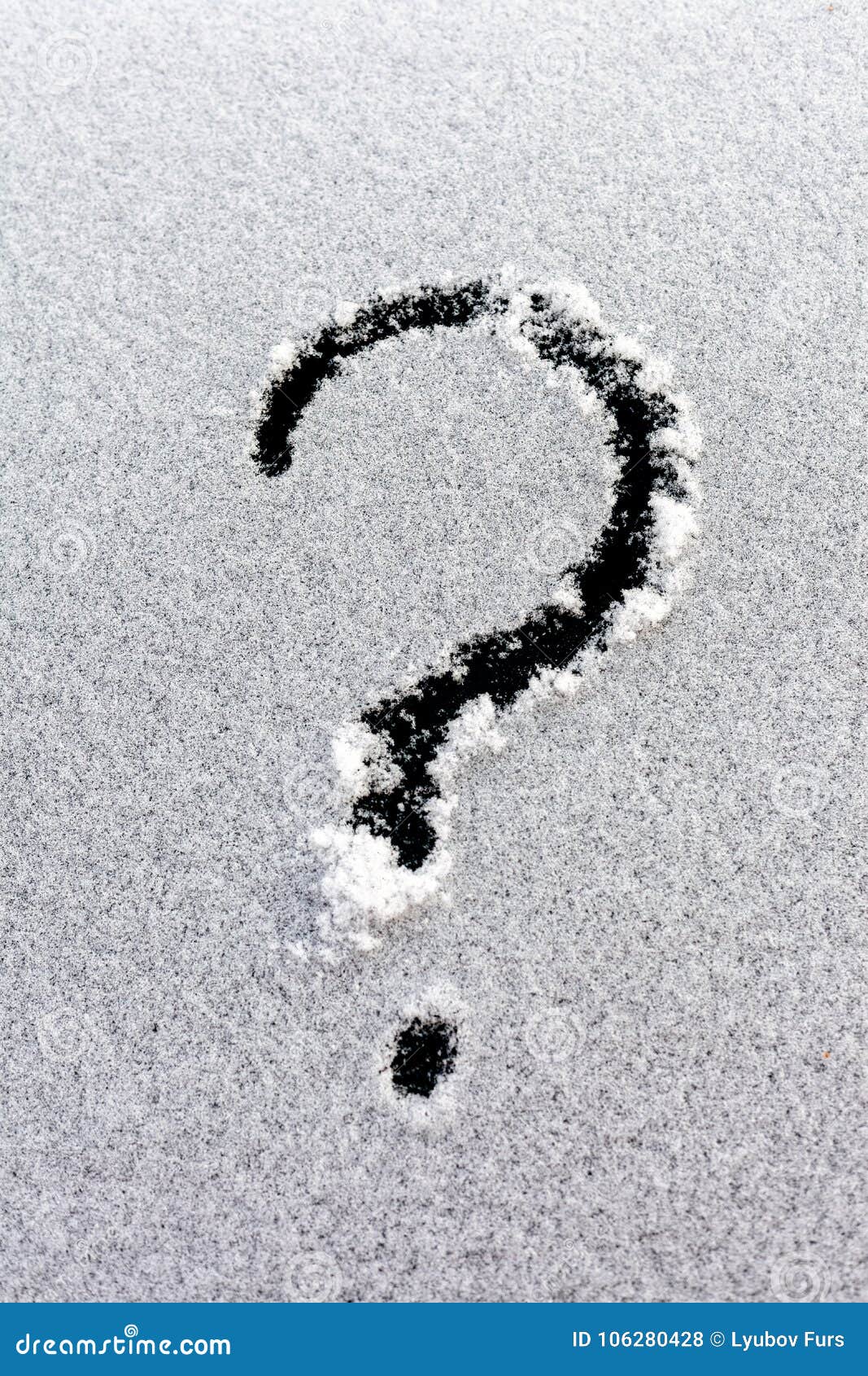 Question Mark Drawn on Snow Stock Photo - Image of sign, weather: 106280428