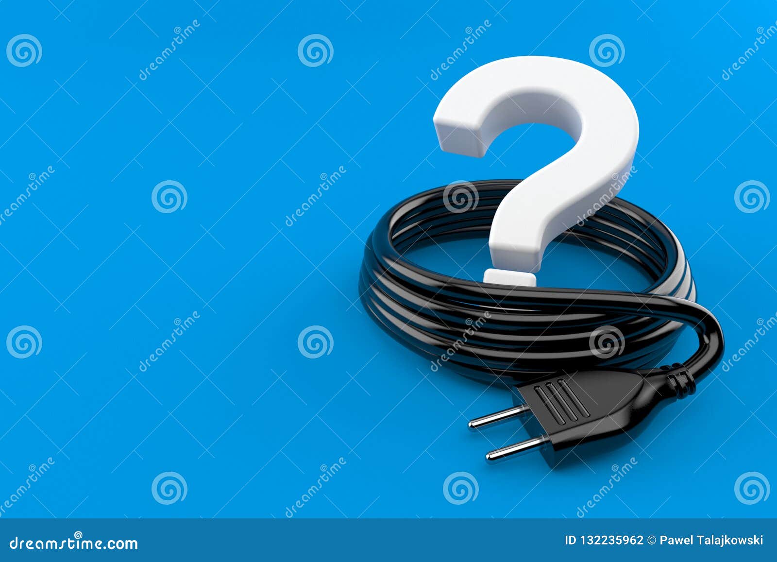Question Mark with Electric Plug Stock Illustration - Illustration of ...