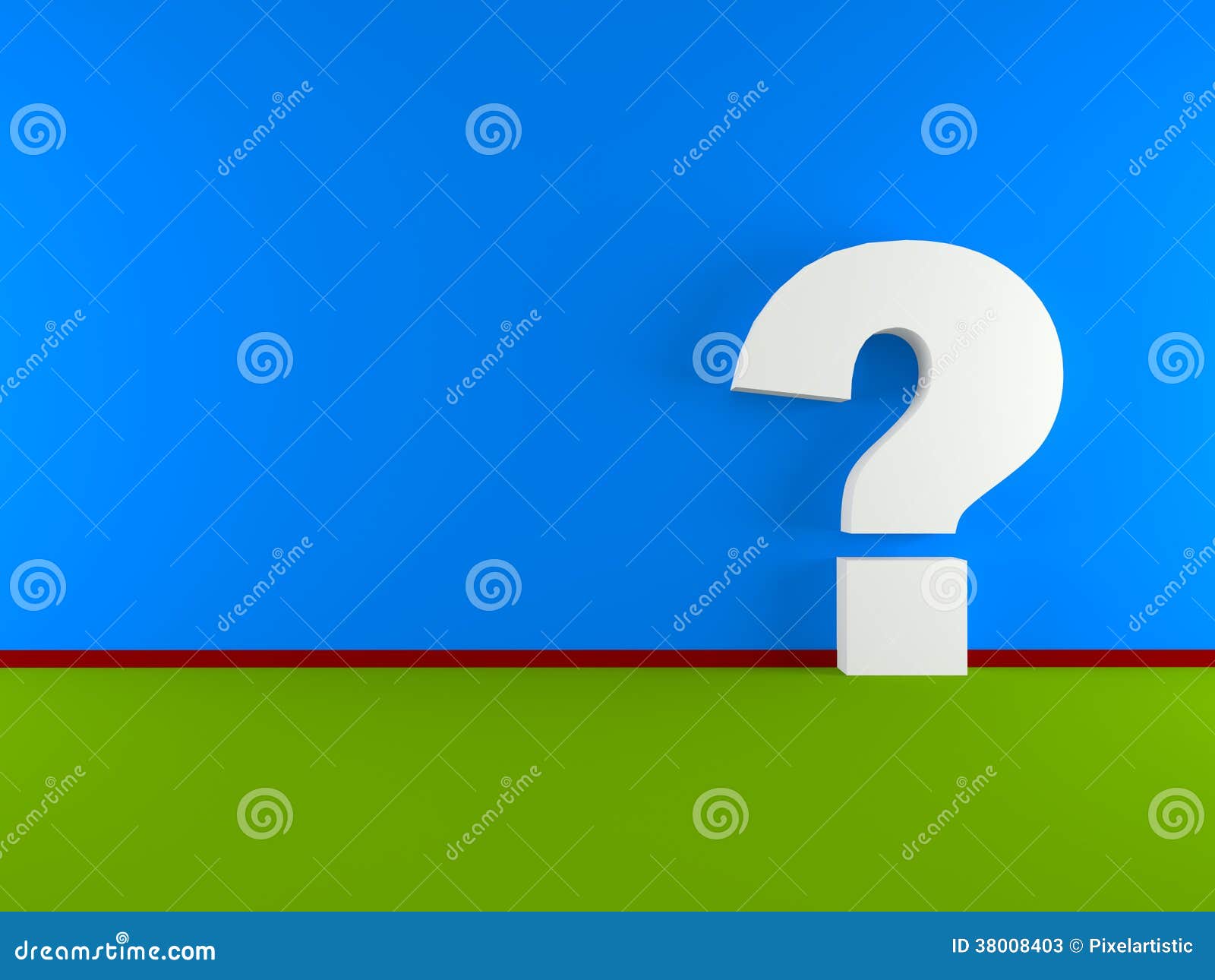 Question Mark in a Empty Room Stock Illustration - Illustration of ...