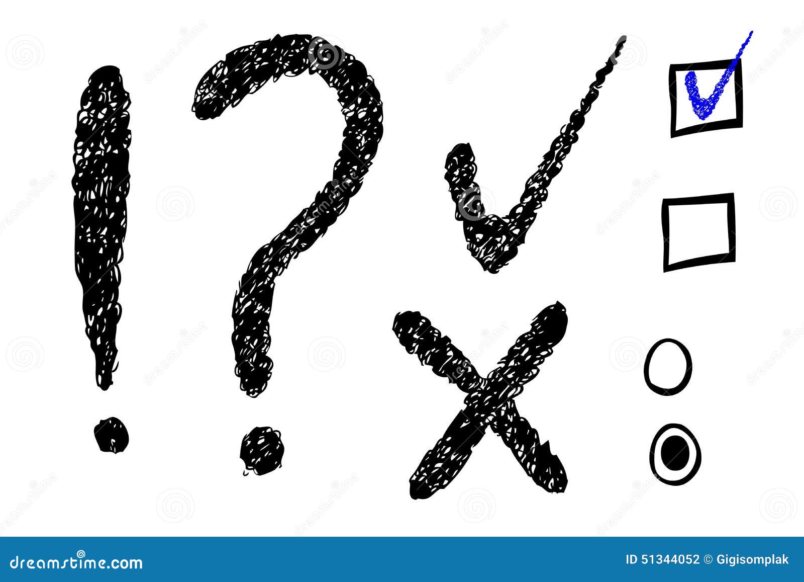 Question Mark, Exclamation & Checklist Stock Illustration ...