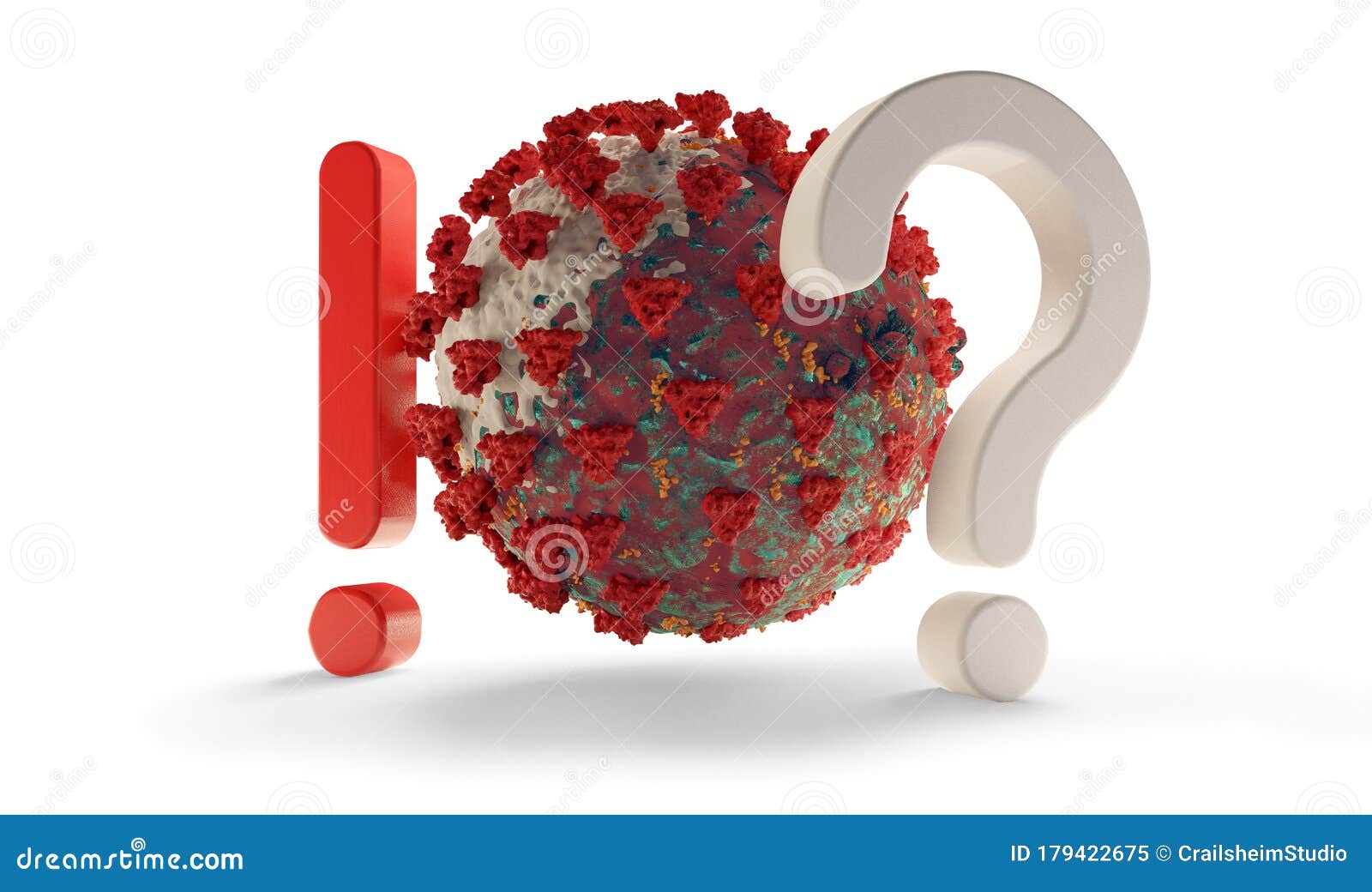 Question Mark and Exclamation Mark Coronavirus Covid-19 Symbolic 3d ...